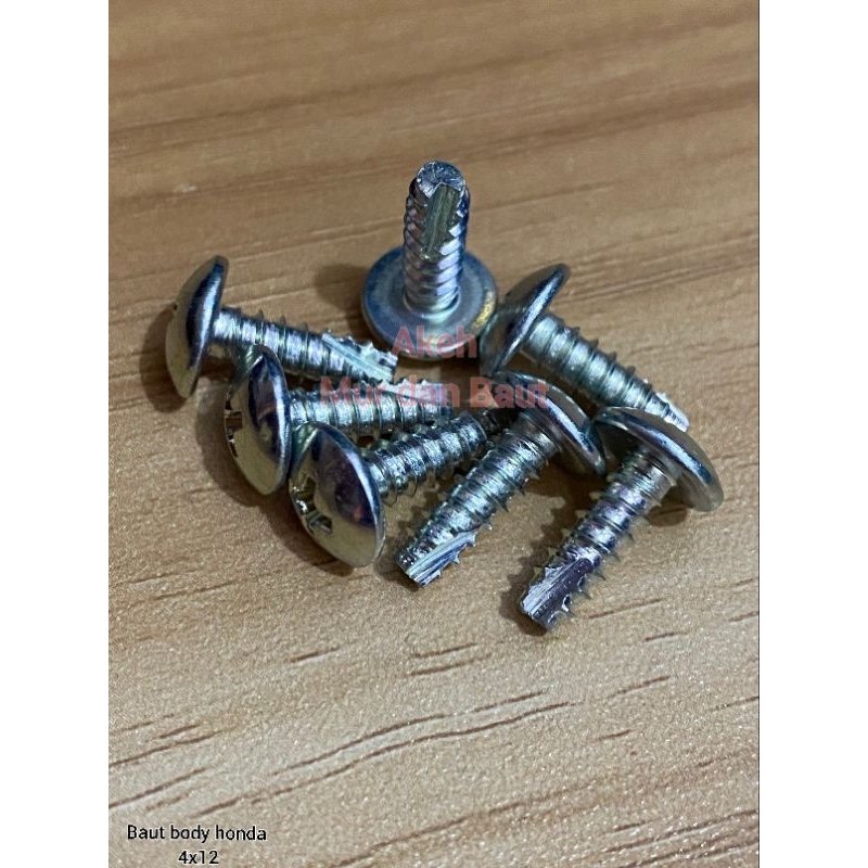 Jual Baut Body Honda 4x12/Baut Skrup Cacing 4x12 | Shopee Indonesia
