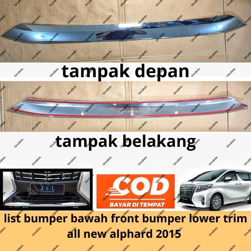 Jual List bumper depan bawah front lower bumper trim all new Alphard ...