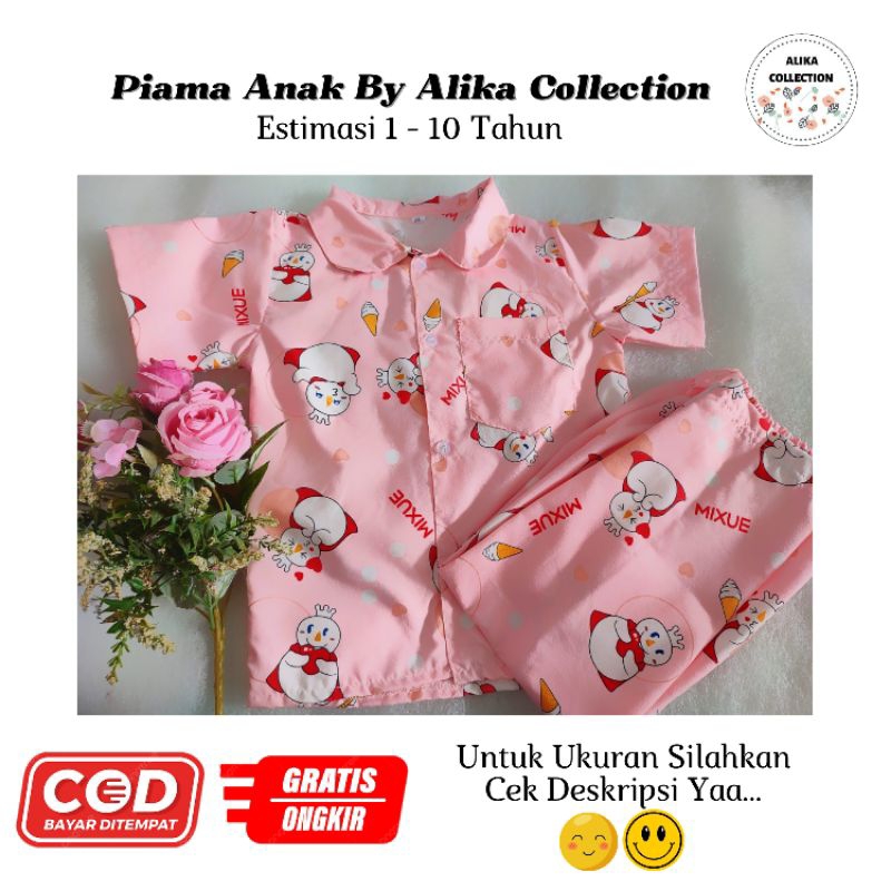 Jual Piama Anak Usia 1-10 Tahun Termurah By Alika Collection | Shopee ...