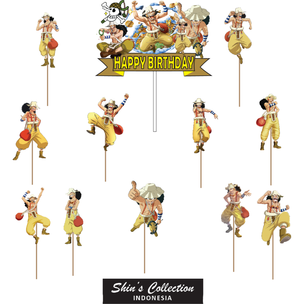Jual Cake topper Ussop solo one piece isi 12 pcs | Shopee Indonesia