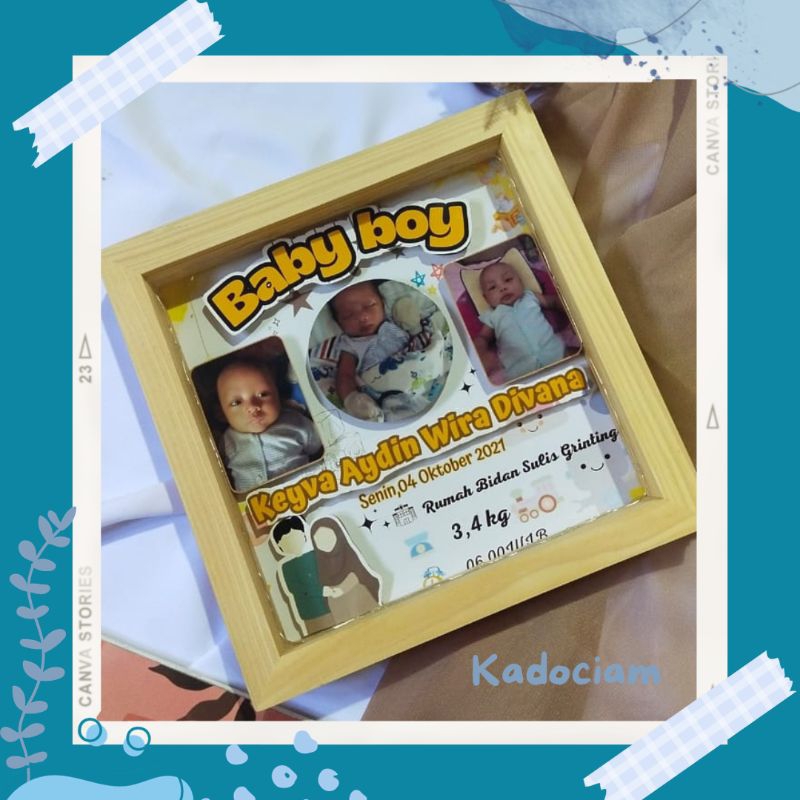 Jual BIODATA BAYI FRAME || CUSTOM FRAME || BIODATA BAYI LAMPU BINGKAI ...