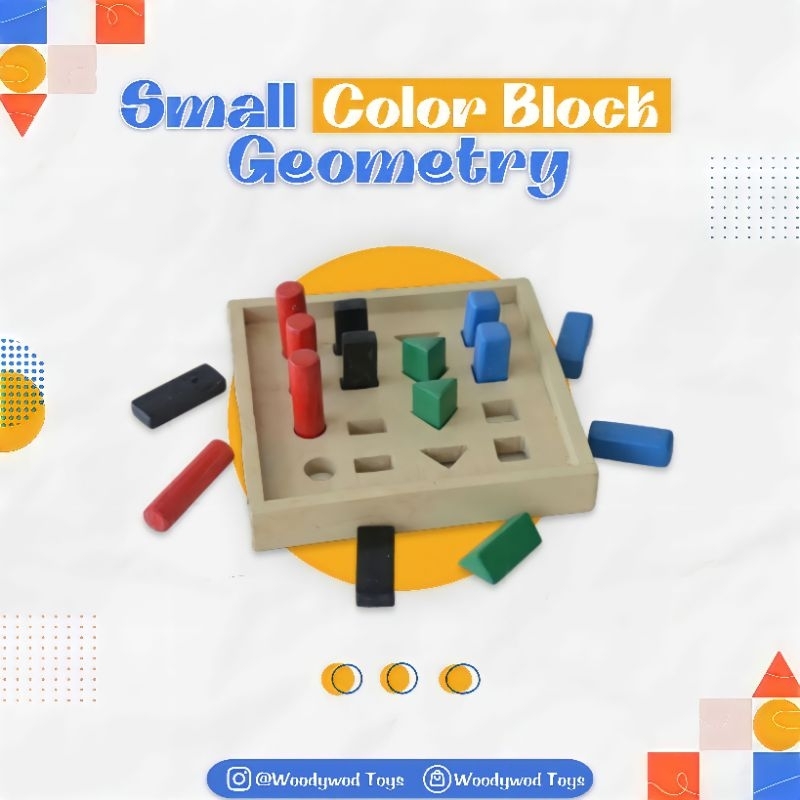 Jual Small Color Block Geometry | Permainan Kayu Edukasi Anak Usia Dini ...