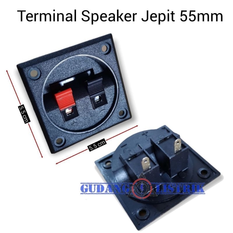 Jual Terminal Speaker Jepit Box Segi Petak 2 Pin Lubang 55mm | Shopee ...