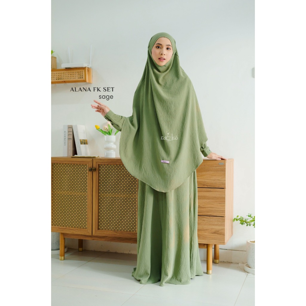 Jual Alana FK set by Raniko | Gamis set French Khimar Crinkle Airflow Premium Murah | Gamis ...