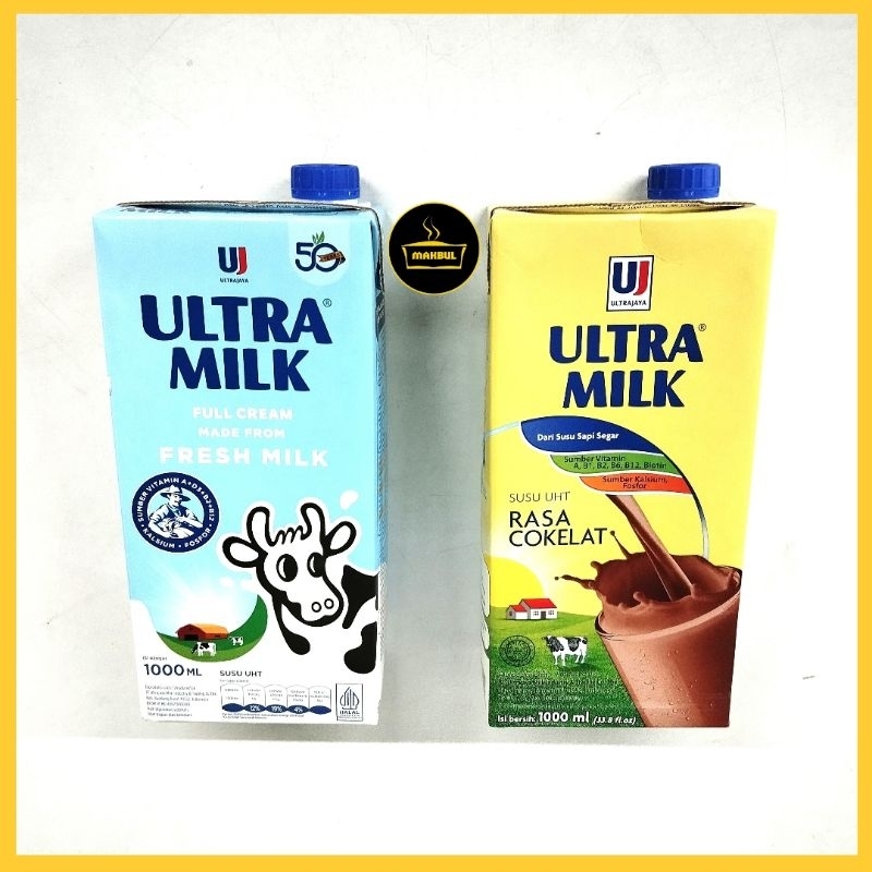 Jual Ultra Milk Full Cream, Rasa Cokelat Susu UHT 1000ml | Shopee Indonesia