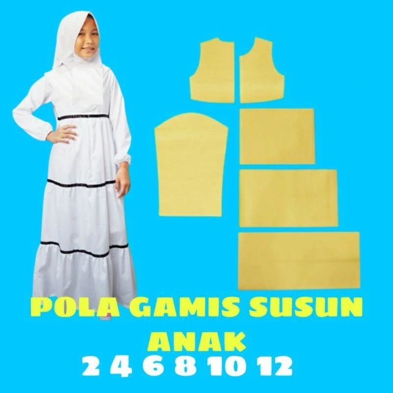 Jual pola gamis susun anak isi 6 ukuran | Shopee Indonesia