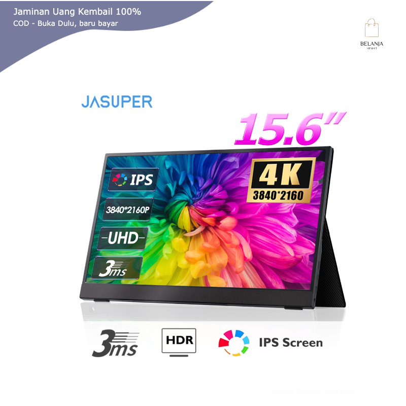 Jual Portable Monitor UHD 15.6 Inch 4K IPS 60Hz AMD FreeSync JASUPER ...