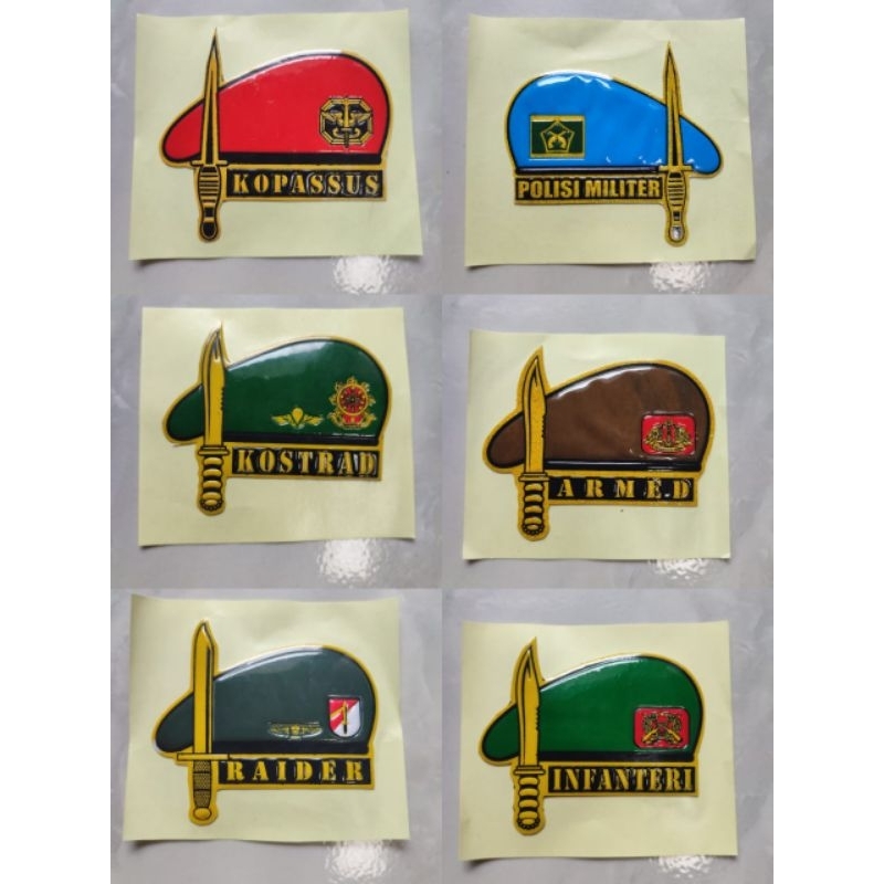 Jual STIKER BARET KOPASSUS/POLISI MILITER/ARMED/INFANTERI/KOSTRAD ...