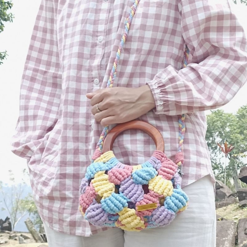 Jual Macrame Bag Bubble Candy Diameter 12cm | Tas Macrame | Tas ...