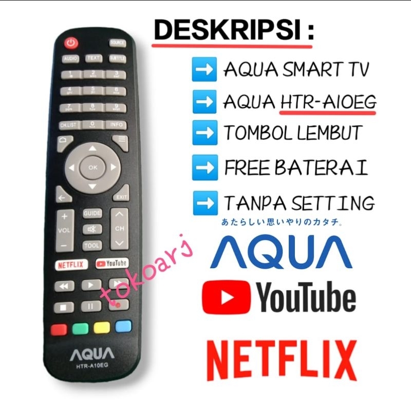 Jual REMOT TV AQUA HTR-A10EG (AQUA LE50AQT6300UA) | Shopee Indonesia