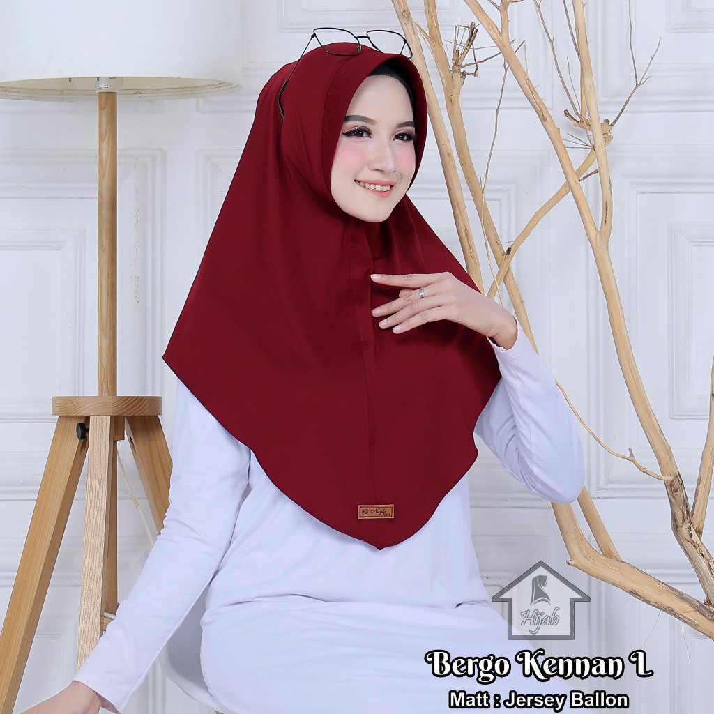 Jual Hijab Bergo Kennan Size L Instan Jersey Kerudung polos Terbaru Rumah Hija'b | Shopee Indonesia
