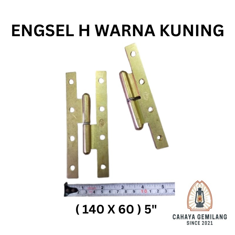 Jual CHY Gem - ENGSEL PINTU H KUNING / ENGSEL CABUT 5" (140 X60 ...