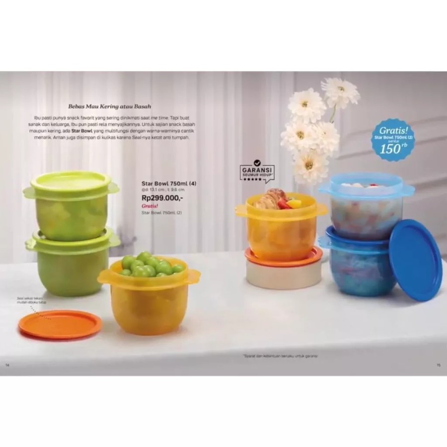 Jual Tupperware Star Bowl 750 Ml Mangkok Toples Mini 3pcs | Shopee ...