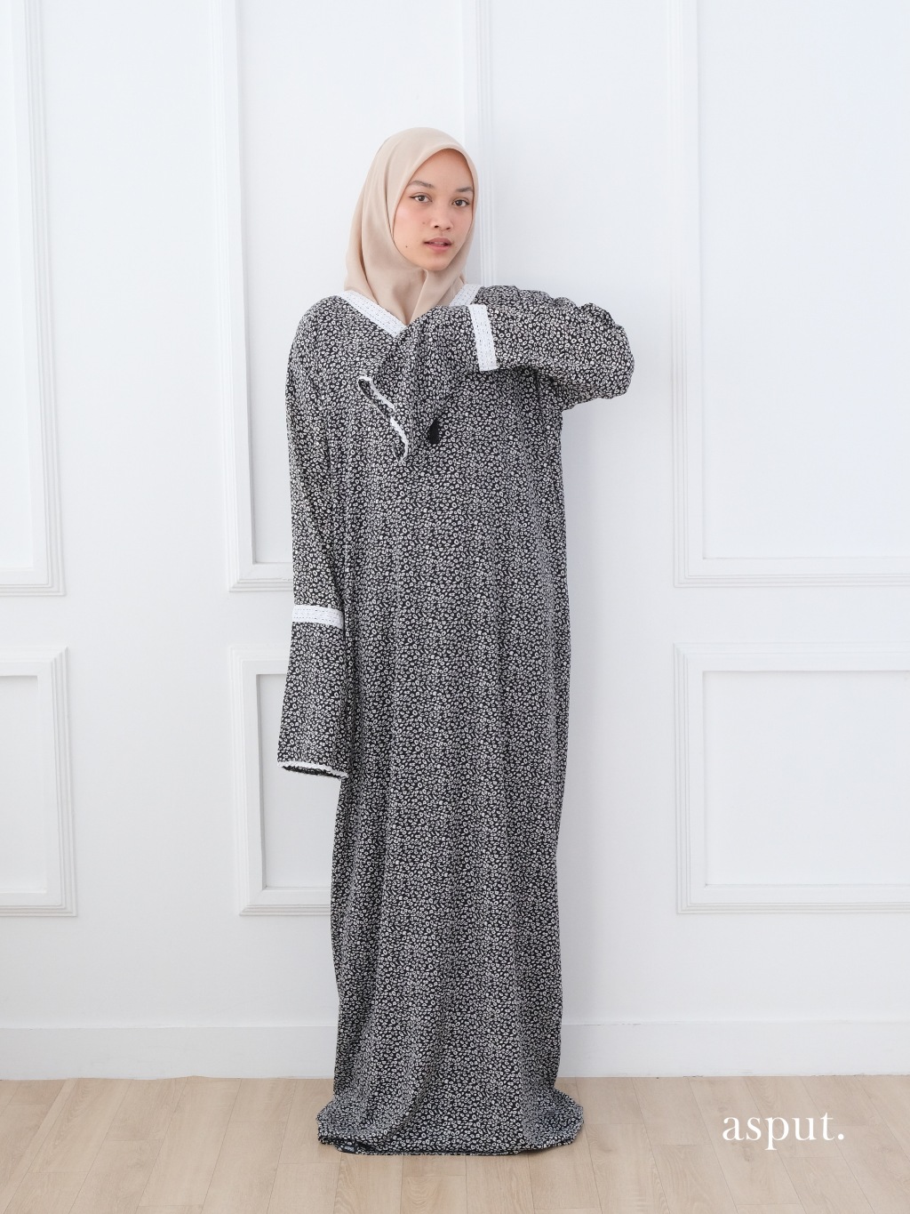 Jual ASPUT - Audy Mukena Abaya Turki Motif | Shopee Indonesia