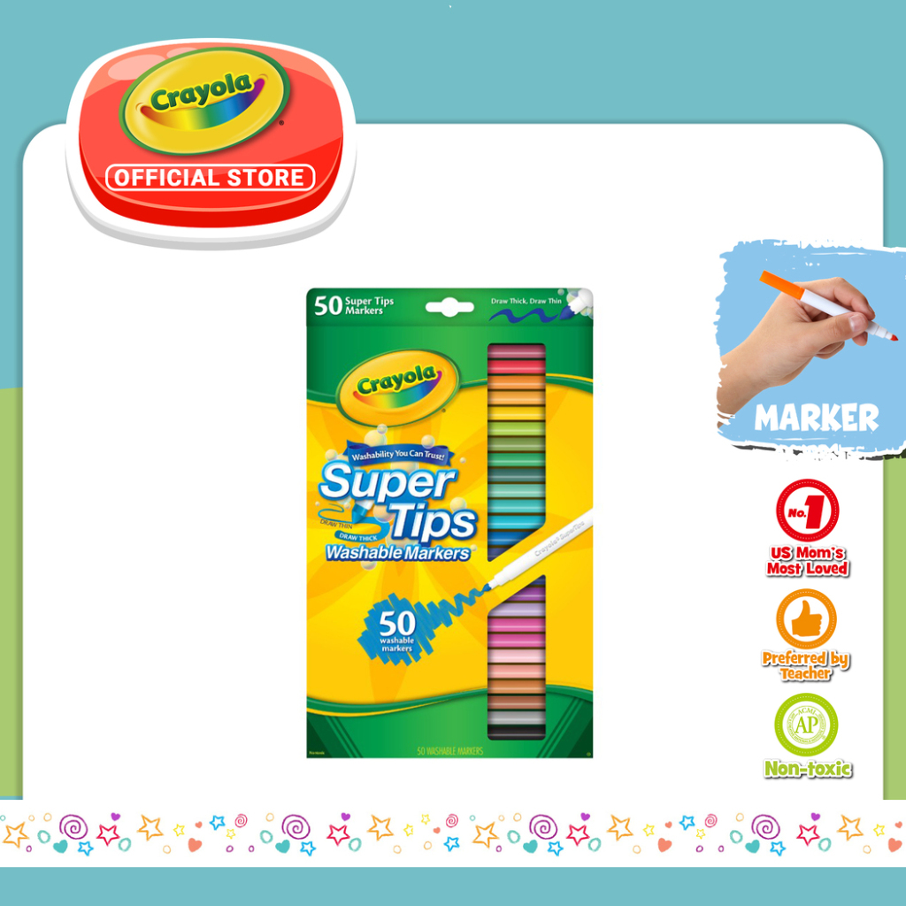 Jual CRAYOLA 50 Colors Supertips Washable Marker | Shopee Indonesia
