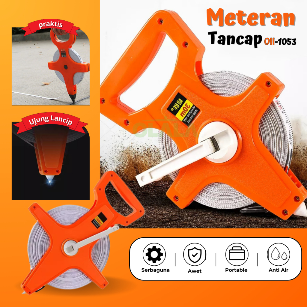 Jual METERAN TANCAP TANAH 30M OLL-1053 / 50M OLL-1054 / 100M OLL-1055 | Shopee Indonesia