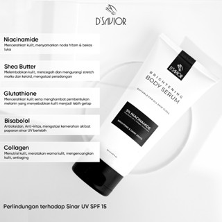 Jual D'SAVIOR Brightening Body Serum Niacinamide 5% High Grade 150ml ...