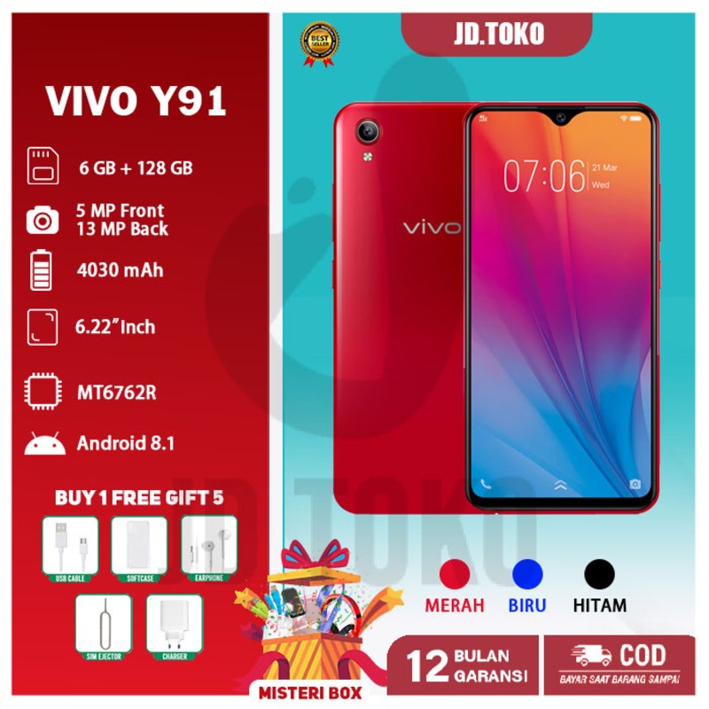 Jual HP VIVO Y91 8/256 GB Dengan Prosesor MT6762R Grosir Murah Garansi 1 Tahun | Shopee Indonesia