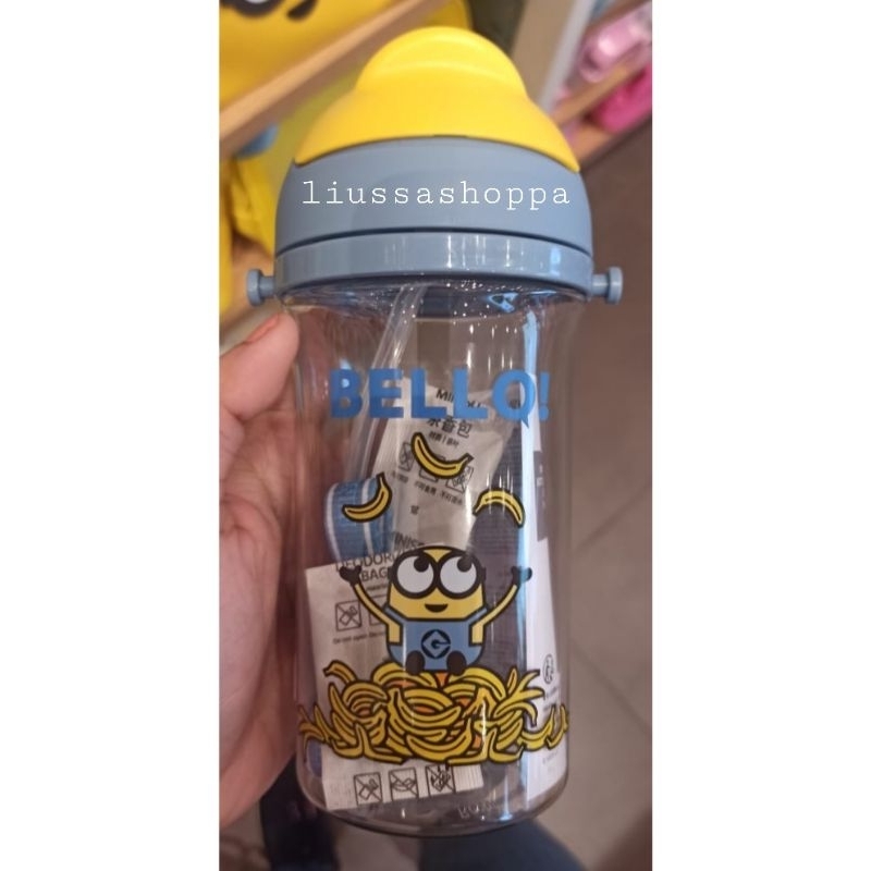 Jual Botol Miniso - Minions Collection Plastic Water Bottle with Straw ...