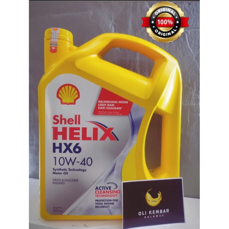 Jual Oli Shell Helix HX6 10W-40 4L Original barcode centang hijau ...