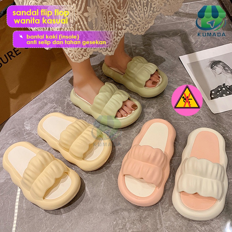Jual KUMADA Sandal Wanita EVA Non-slip Mode Bisu Sandal Wanita Rumah ...