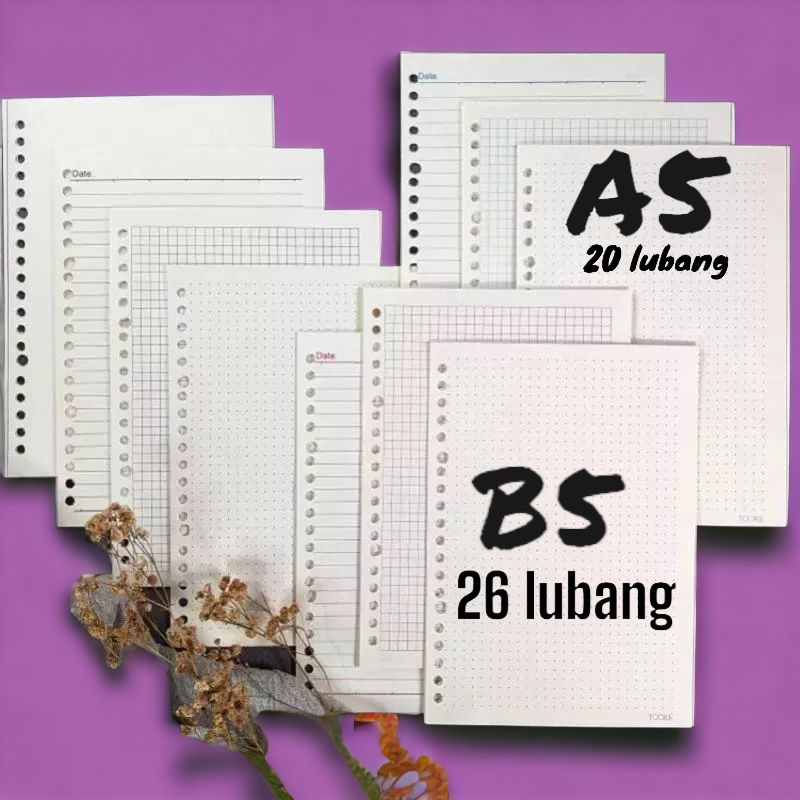 Jual LOOSE LEAF/ KERTAS BINDER A5 ,B5 /KERTAS FILE BOOK PAPER/ BROWN PAPER | Shopee Indonesia
