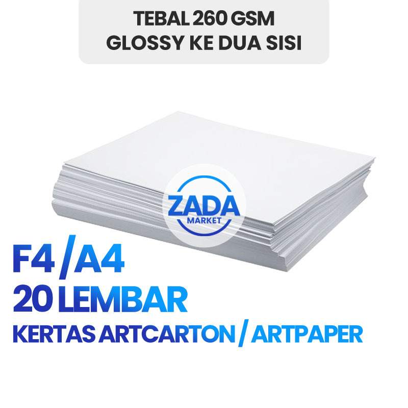 Jual 20 Lembar Kertas Art Carton / Art Paper Gramasi Tebal 260 Gsm ...