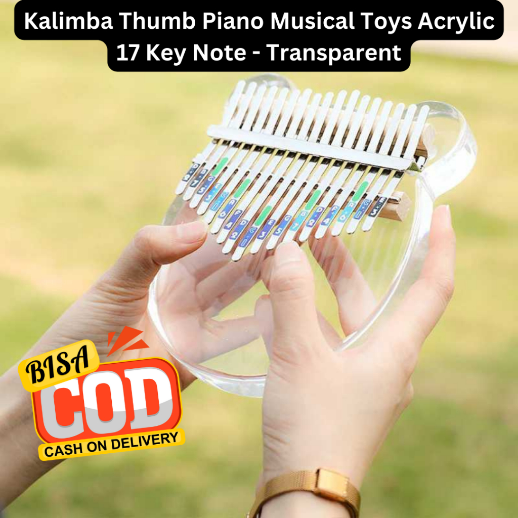 Jual Kalimba Thumb Piano Mainan Musik Akrilik 17 Key Note - Transparan ...