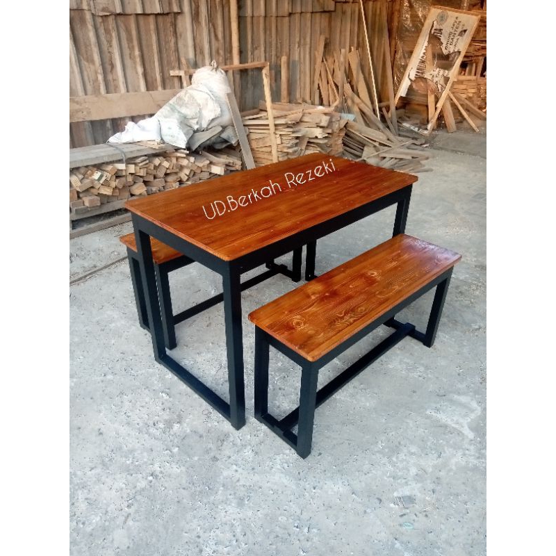 Jual meja Mak 1 set, meja cafe meja resto kayu jati belanda | Shopee Indonesia