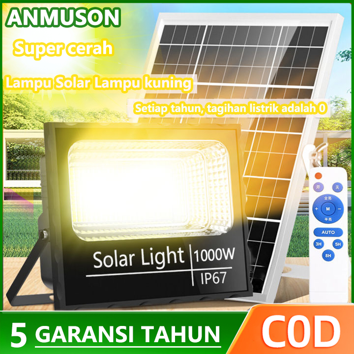 Jual ANMUSON 300W solar cell lampu 300W Lampu Solar Lampu kuning Solar ...