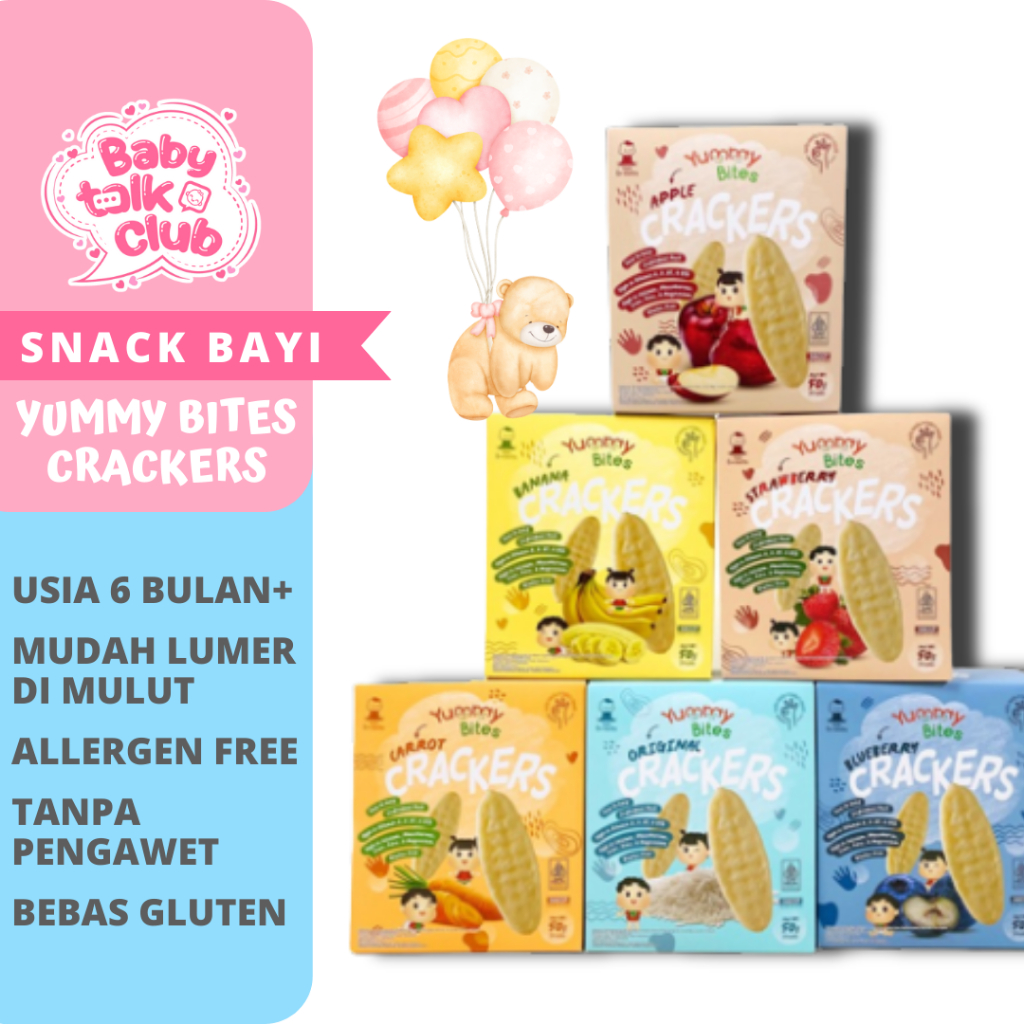 Jual Yummy Bites Baby Rice Crackers Snack Biskuit Bayi - Camilan Bayi ...