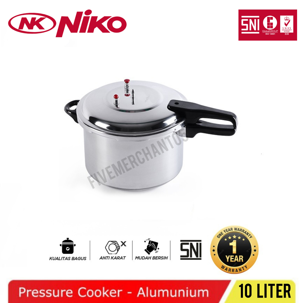 Jual Panci Presto Niko NK 10L 10 Liter Alumunium Pressure Cooker Murah 10 L NK10L Panci Tutup ...