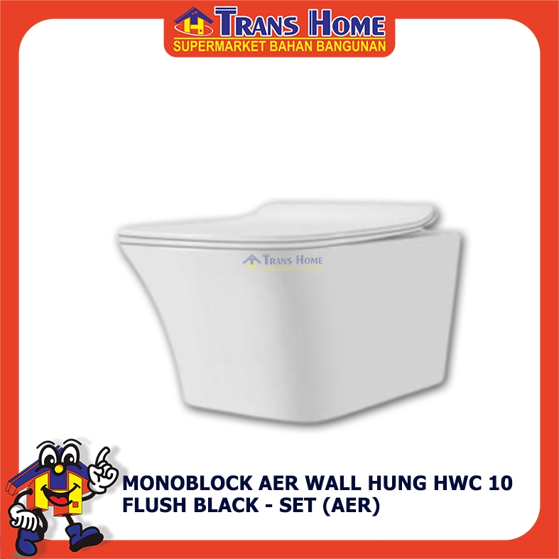 Jual Monoblock / Kloset Duduk AER Wall Hung Hwc 10 Flush Black - Set (AER) | Shopee Indonesia