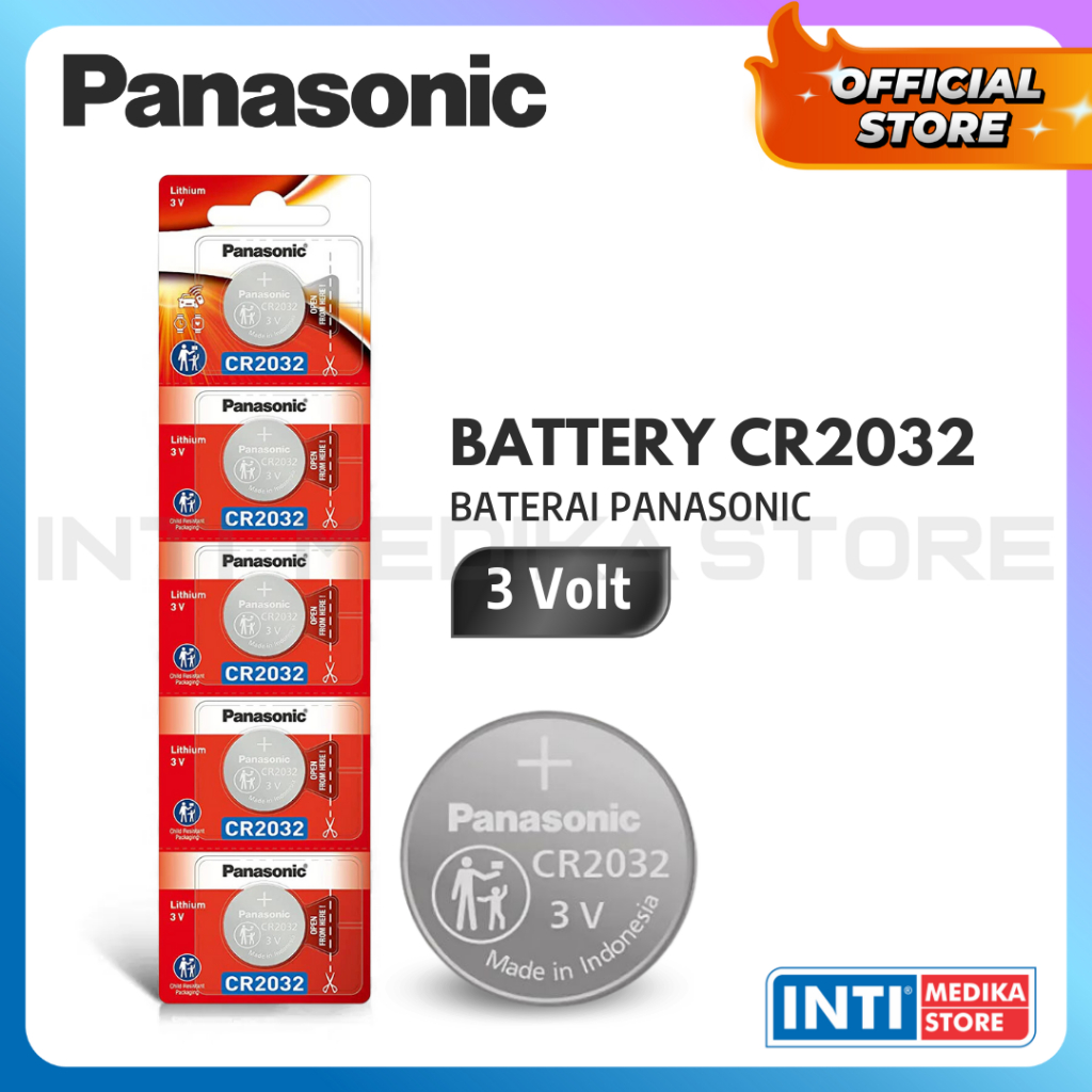 Jual PANASONIC - Baterai Kancing Lithium CR2032 | Batre Remote Mobil ...