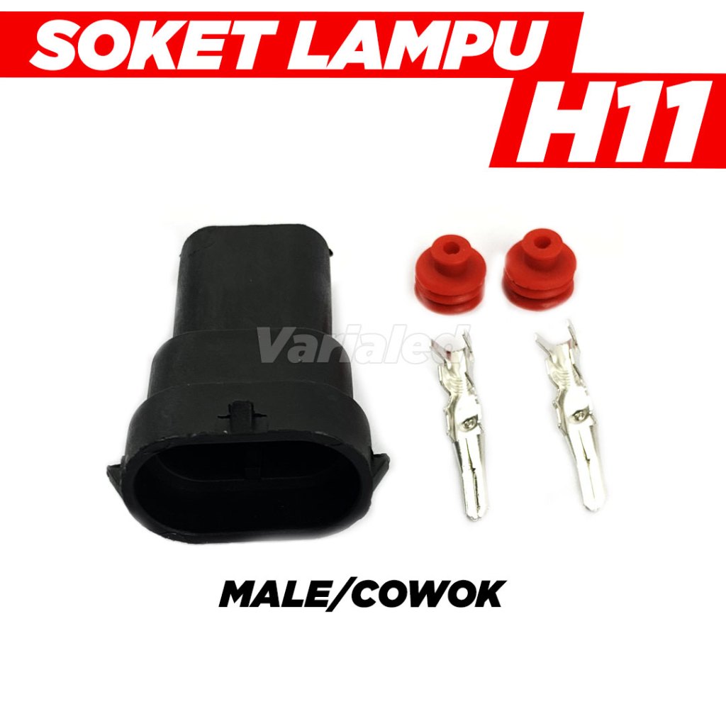 Jual soket male lampu h11 h16 h8 h2 cowok foglamp headlamp bohlamp ...