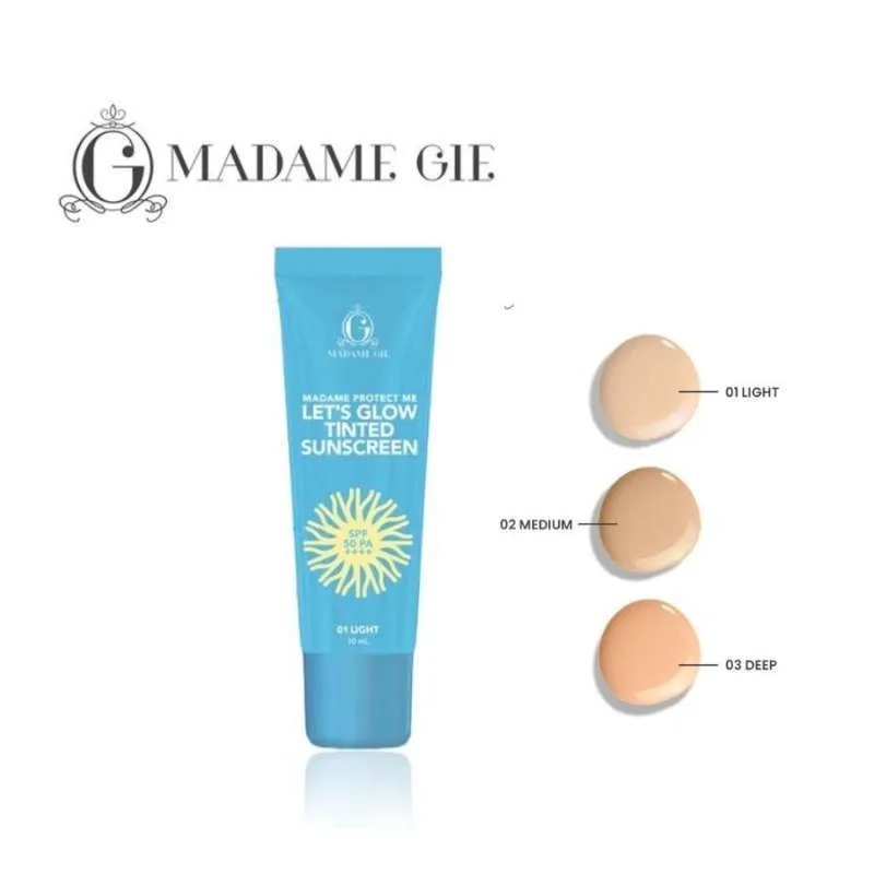 Jual MADAME GIE LET'S GLOW TINTED SUNSCREEN SPF 50 PA++++ 10ML /30ML ...
