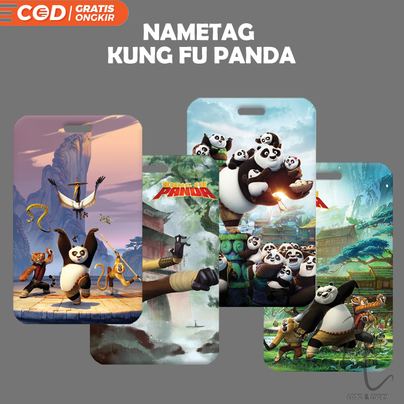Jual (N009) Nametag Kung Fu Panda Tanpa Tali / Card Holder Panda / ID ...