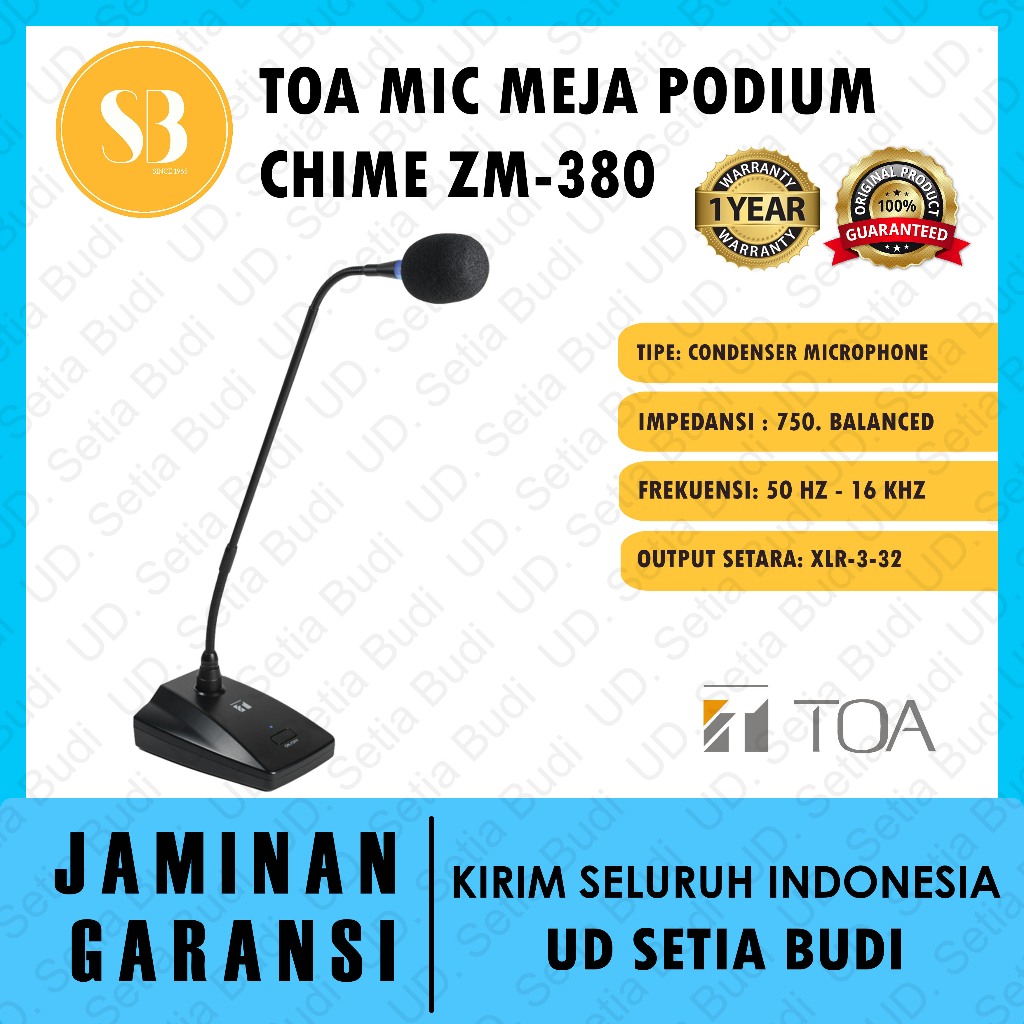 Jual Mic Meja Podium Gooseneck Microphone TOA ZM-380 | Shopee Indonesia