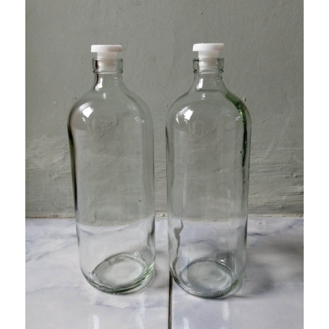 Jual Botol Kaca Beling 1 Liter + tutup plug / Botol Bensin Beling 1 ...