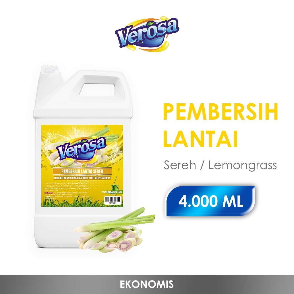 Jual Verosa Pembersih Lantai 5 Liter Sereh Sabun Pel Lantai 5000 ML ...