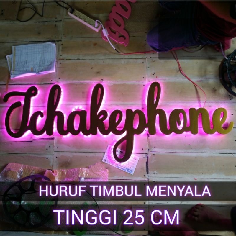 Jual Huruf ukir nyala/Ukiran Kayu/Huruf Nama Menyala/Harga Per Huruf ...