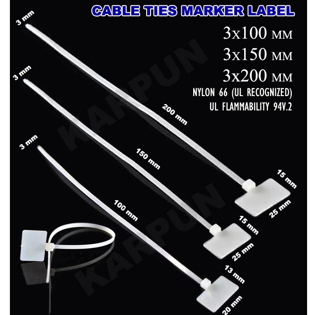 Jual Kabel Ties Marker Label 3x200 | Shopee Indonesia