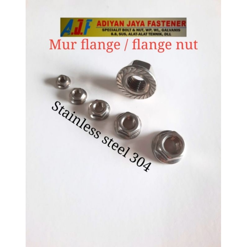 Jual MUR FLANGE / FLANGE NUT / FLANGE NUT DRAT UNC KASAR 3/8 INCHI G-16 ...