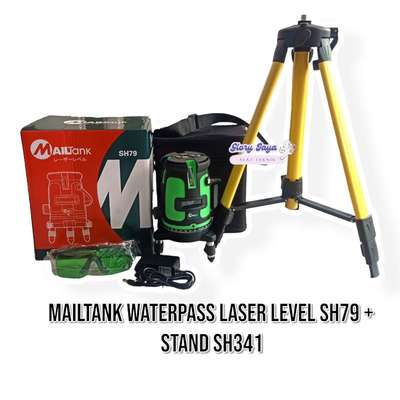 Jual Laser Level 4D 5 Line Mailtank SH79 Include Tripod SH341 Leveling Lantai Tembok Atap ...
