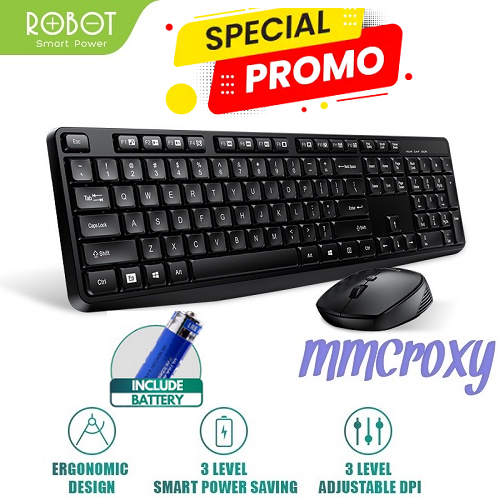 Jual Robot KM3100 Wireless Keyboard Mouse Combo | Shopee Indonesia