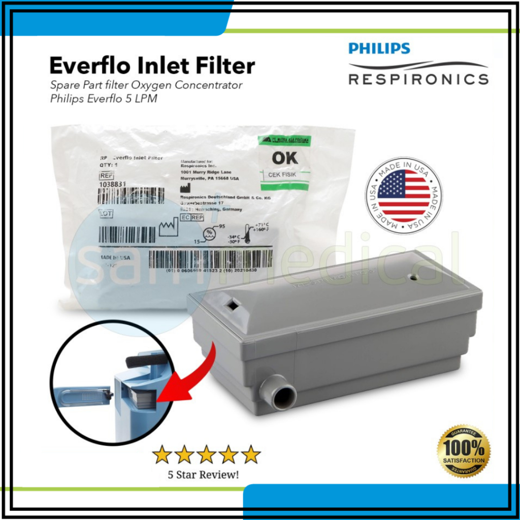 Jual Spare Part Filter Oxygen Concentrator Philips Everflo 5L | Shopee ...
