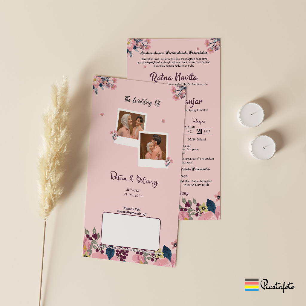 Jual Undangan Mini 1/3 Folio Komplit 10x20 cm (Custom) | Shopee Indonesia