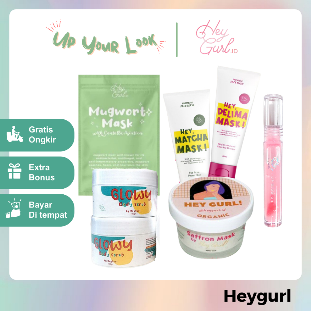 Jual Up Your Look Heygurl Series masker saffron mugwort body scrub lip ...