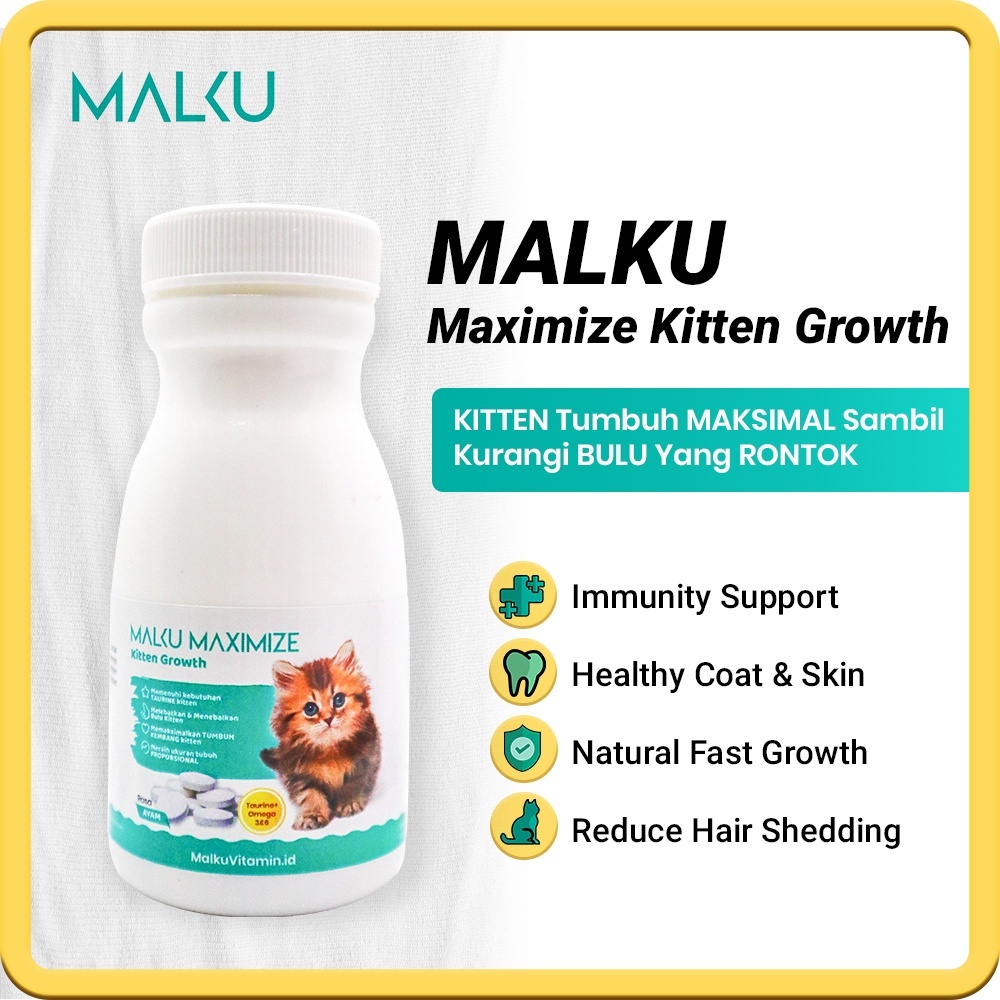 Jual MALKU Maximize Kitten Growth Vitamin Pertumbuhan Kitten isi 30 ...