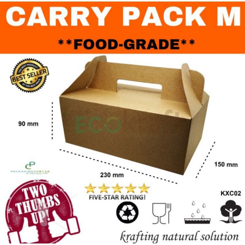 Jual PEMBELIAN KELIPATAN 25PCS CARRY PACK M / FOOD GRADE /BOX MAKANAN ...